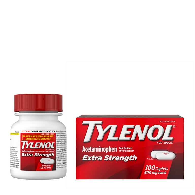 Tylenol Extra Strength Caplets With 500 Mg Acetaminophen 48 Off