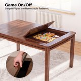 LAUSAINT HOME Board Game & Card Table for 6 Players with Removable ...