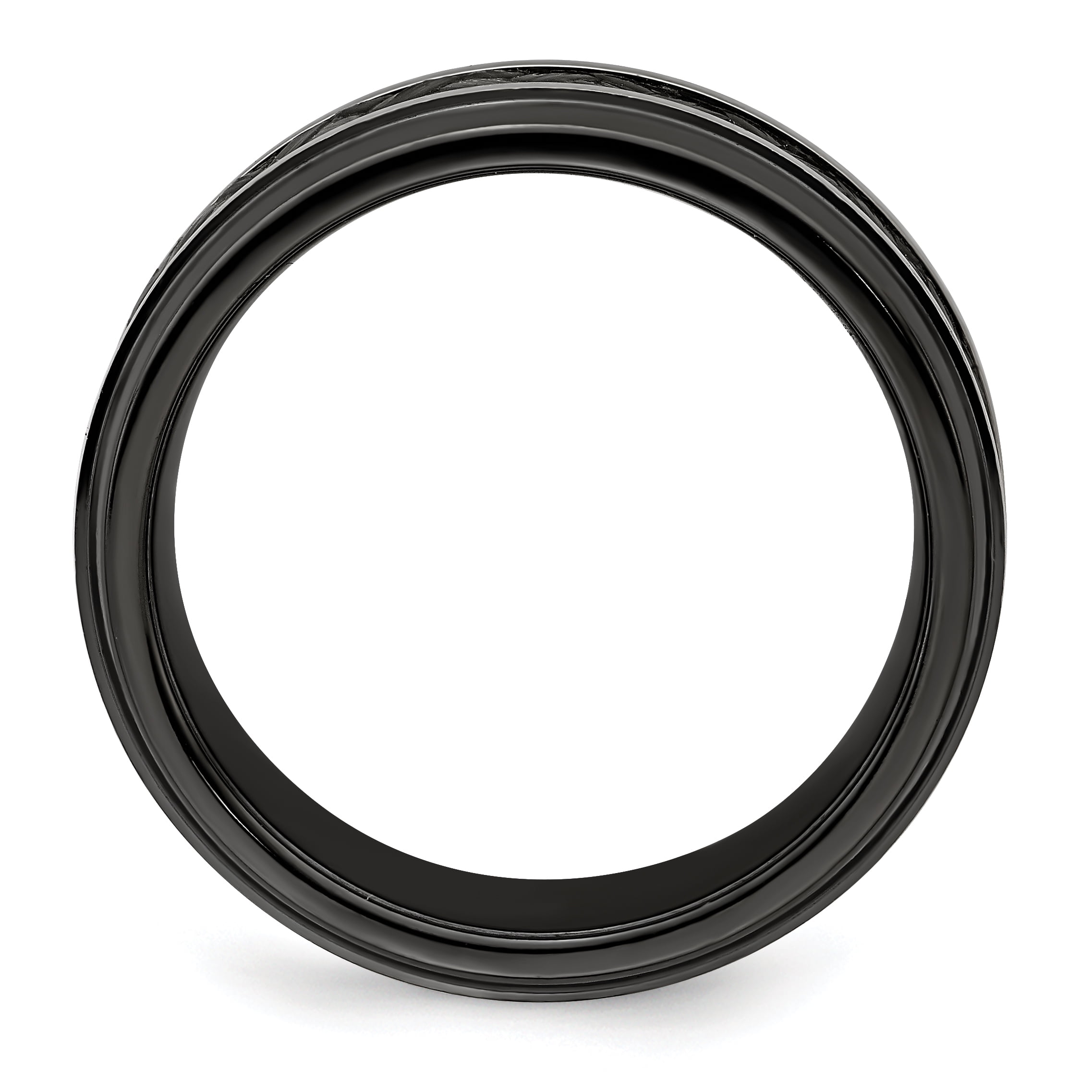 Titanium 8mm Black Stepped Black Carbon Fiber Insert Band - Walmart.com