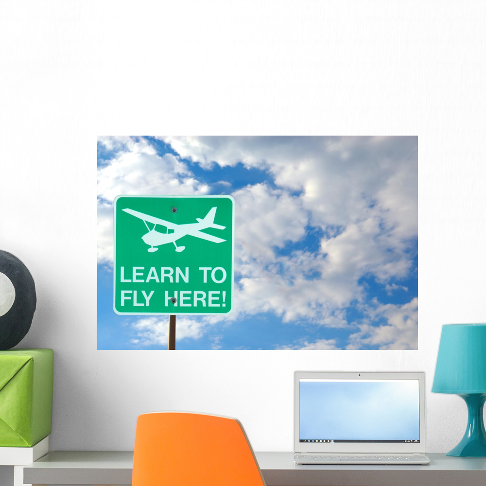 Learn to Fly Here Wall Mural by Wallmonkeys Peel and Stick Graphic (24 ...