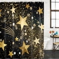 72x78 Inch Shower Curtain Yellow Golden Stars Bathroom Decor ...