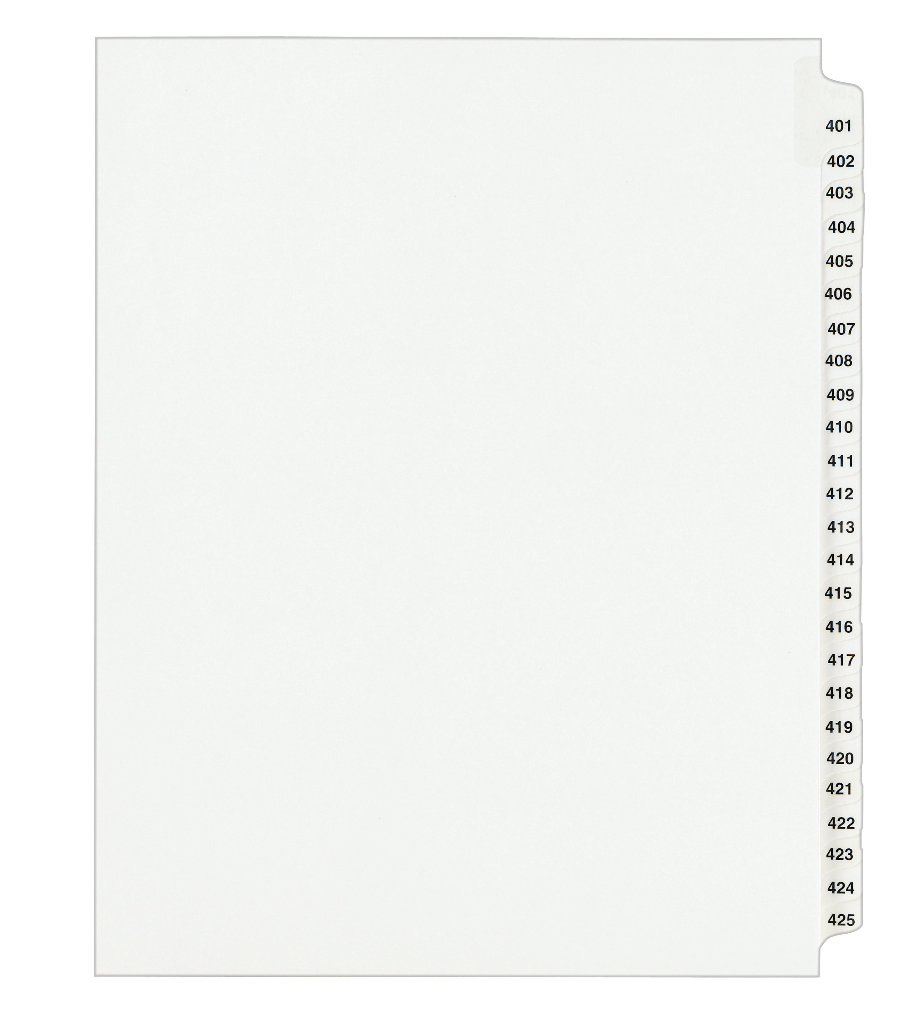 Avery Legal Paper Divider, Avery Style, White, 401-425 (01346 ...