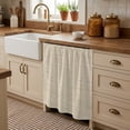 Beige Rustic Cabinet Curtains 35"W x 35"L, Vintage Farmhouse Beige ...