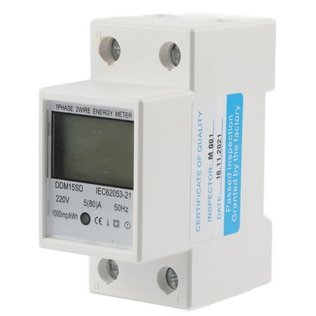 Digital Energy Meter, No Reset Button Energy Meter, 35mm DIN Rail ...