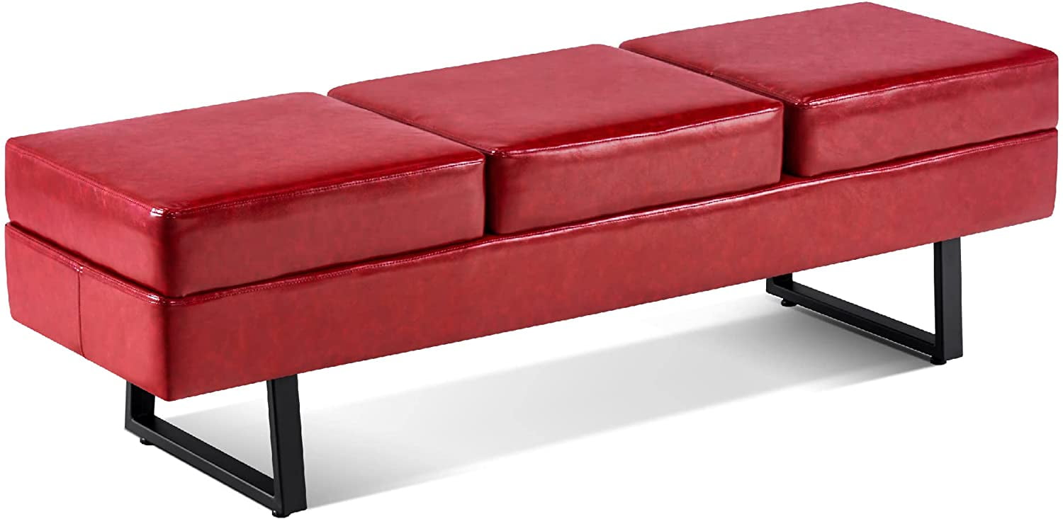 BarberPub Waiting Room Chairs Guest Reception Bench Leather 7008 ...