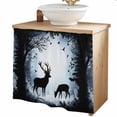 Blue Black Moose Cabinet Curtains 35"W x 35"L, Silhouettes Forest ...