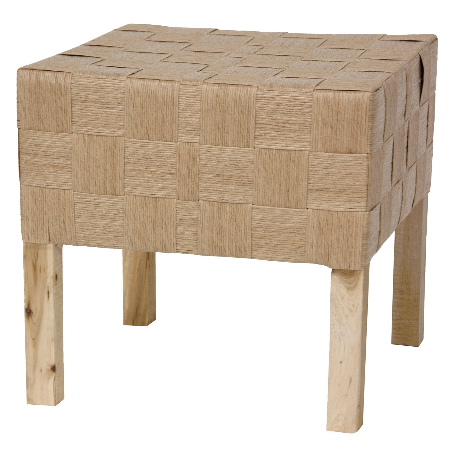 Oriental Furniture Woven Fiber Stool, 13.75"H, Stool, living area ...