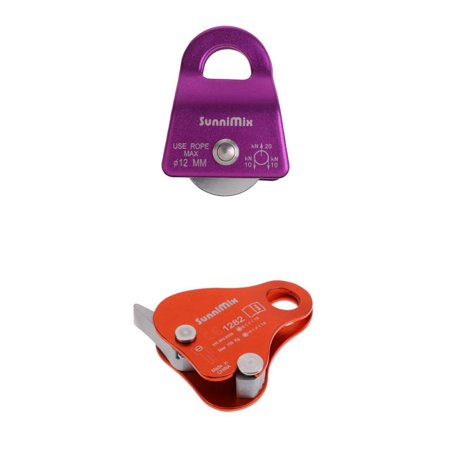 20KN Safety Outdoor Tree Climbing Rope Grab + Pulley Single Sheave ...