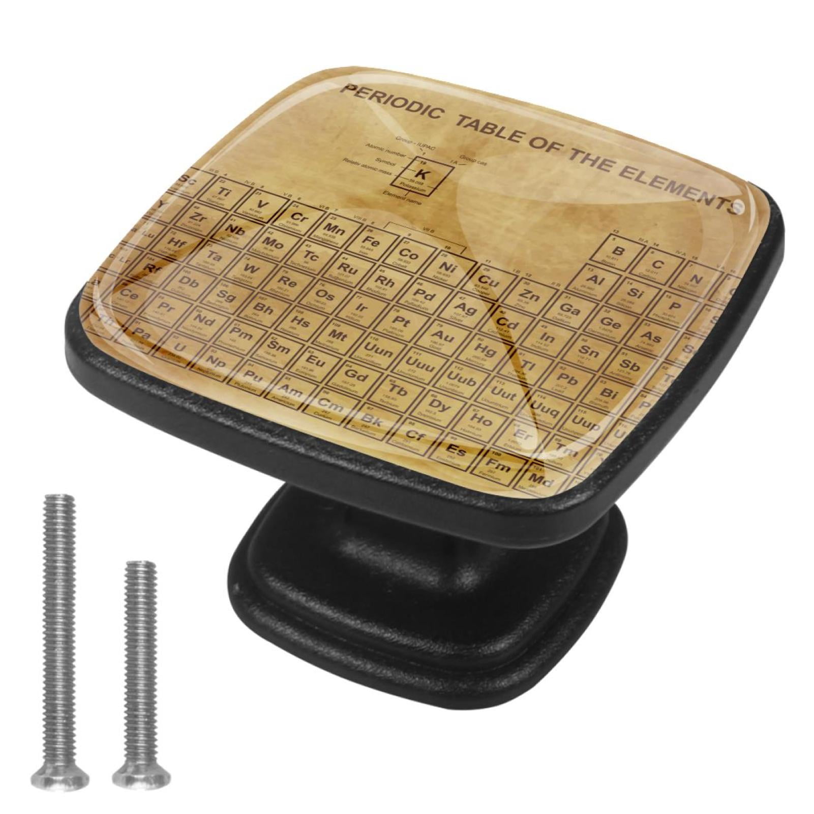 4 Pcs Cabinet Handle Drawer Pulls Periodic Table Retro Knobs with ...