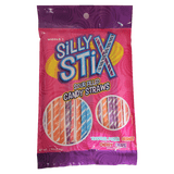 Silly Stix Sour Filled Powder Candy Straws, Tropical, Cherry, Grape ...