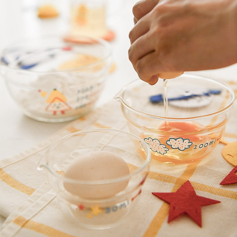 Cute Cartoon 3 Piece Borosilicate Glass Measuring Cup Set, Clear ...