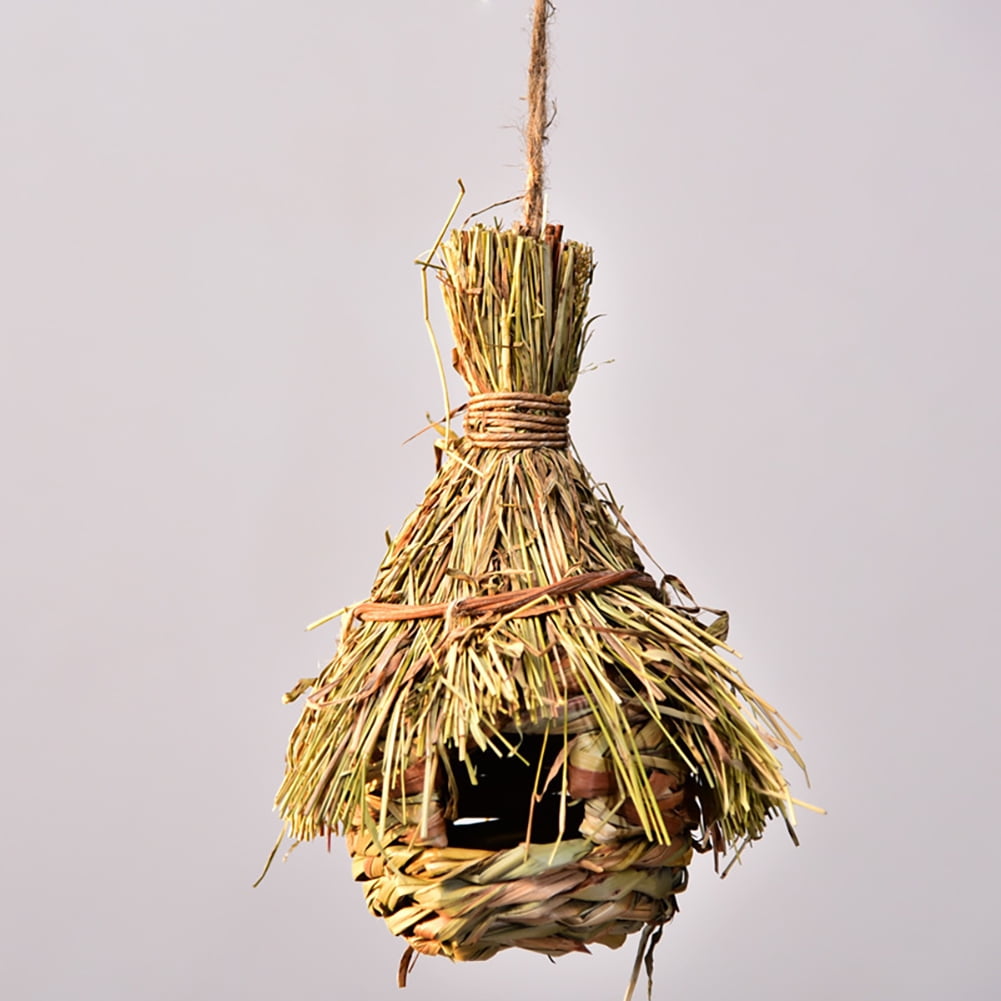 HiMiss Pet Hanging Birds Nest Outdoor Hand-weaved Decorative Bird House ...