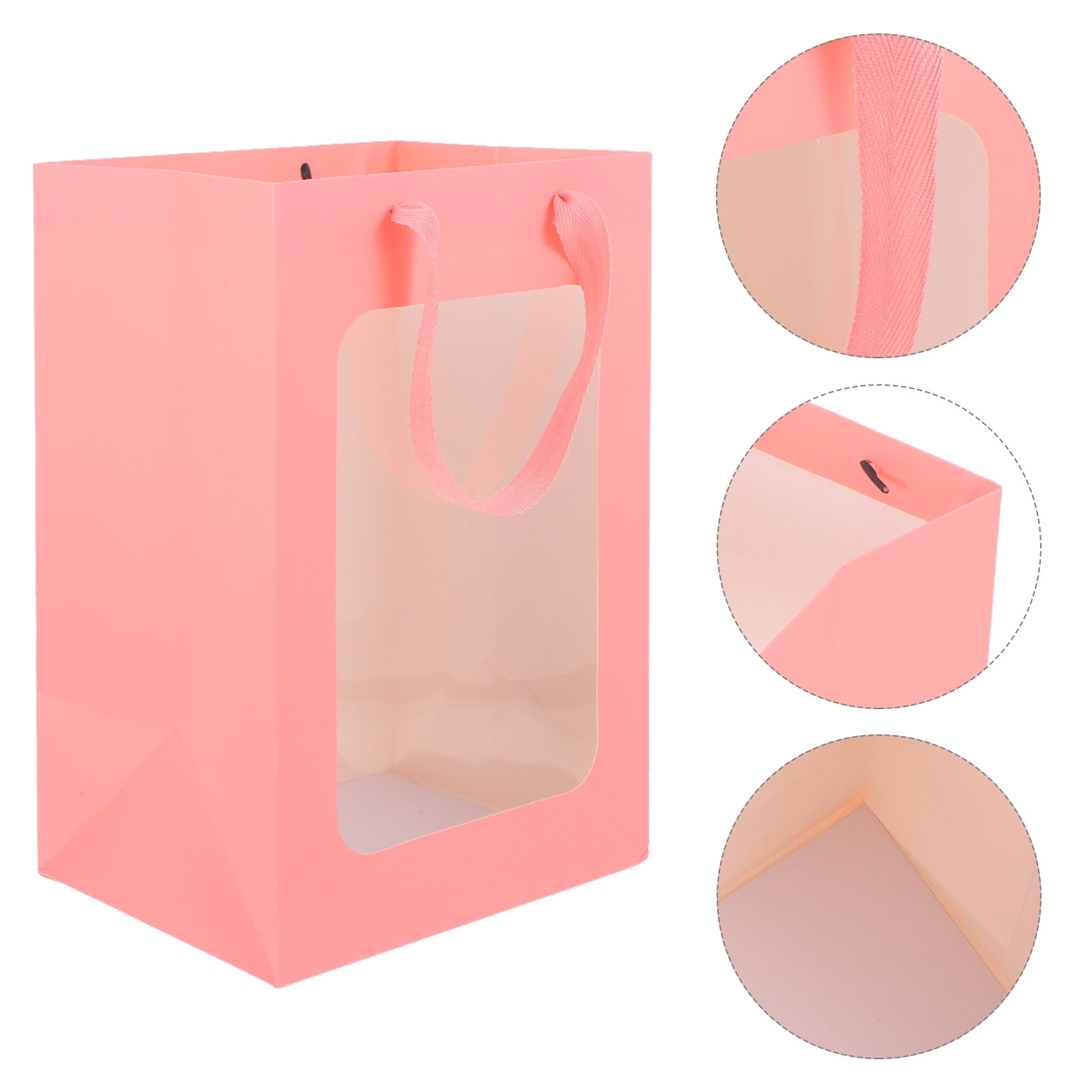 Click here for Healeep 10pcs Pink Paper Bags With Transparent Win... prices
