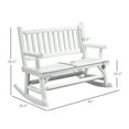 2 Person Wood Rocking Chair, Outdoor Loveseat for Patio, Heavy Duty Fir ...