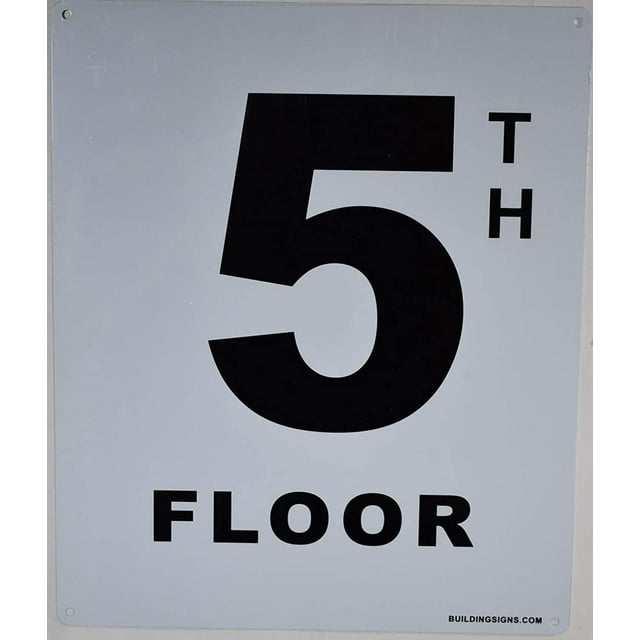 5th Floor Sign (White, Rust Free Aluminium 10X12)-Grand Canyon Line(ref ...