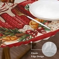 Christmas Round Tablecloth, Fitted Table Cover with Elastic for 45"-54 ...