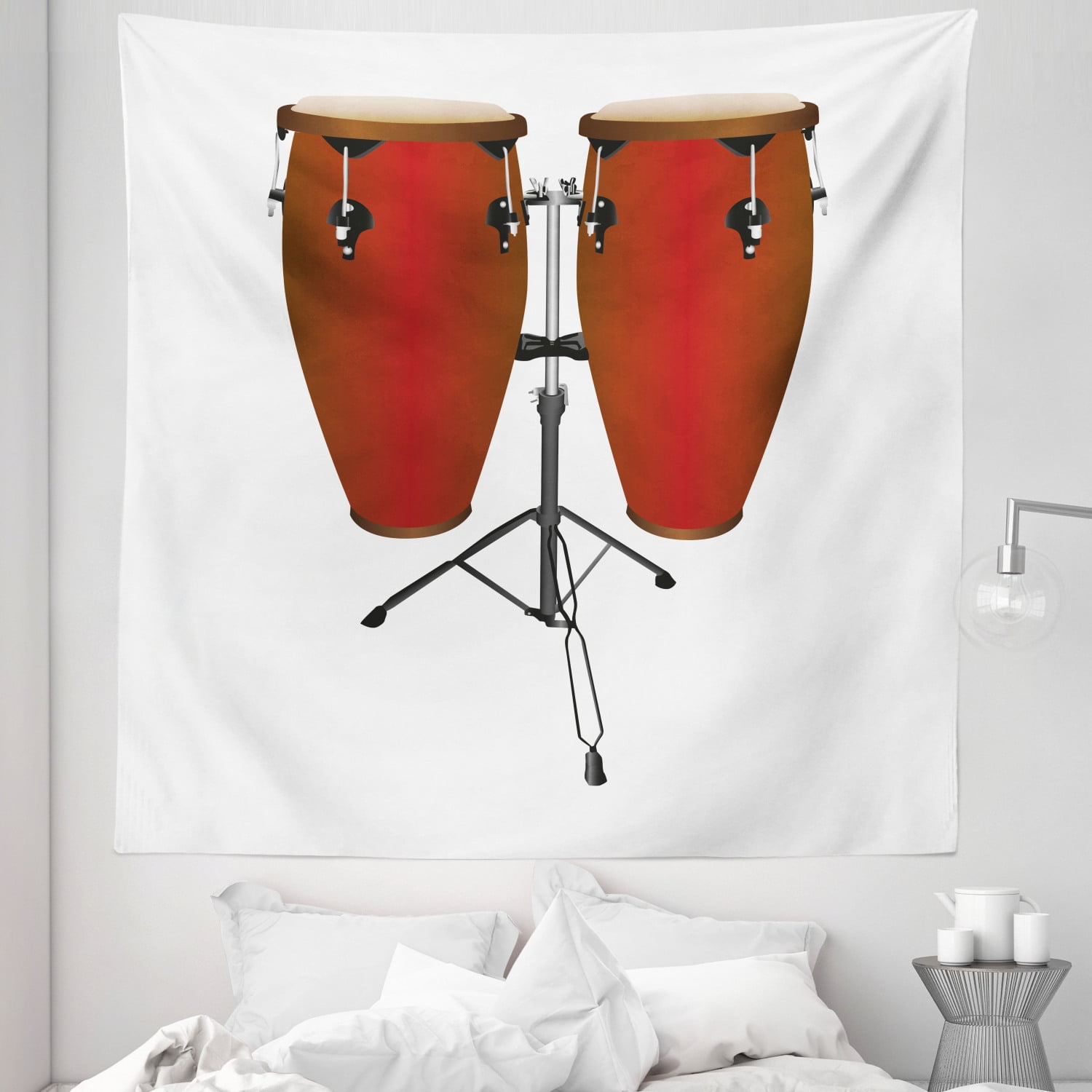 Drums Tapestry, Illustration of a Pair of Conga Drums on a Plain ...