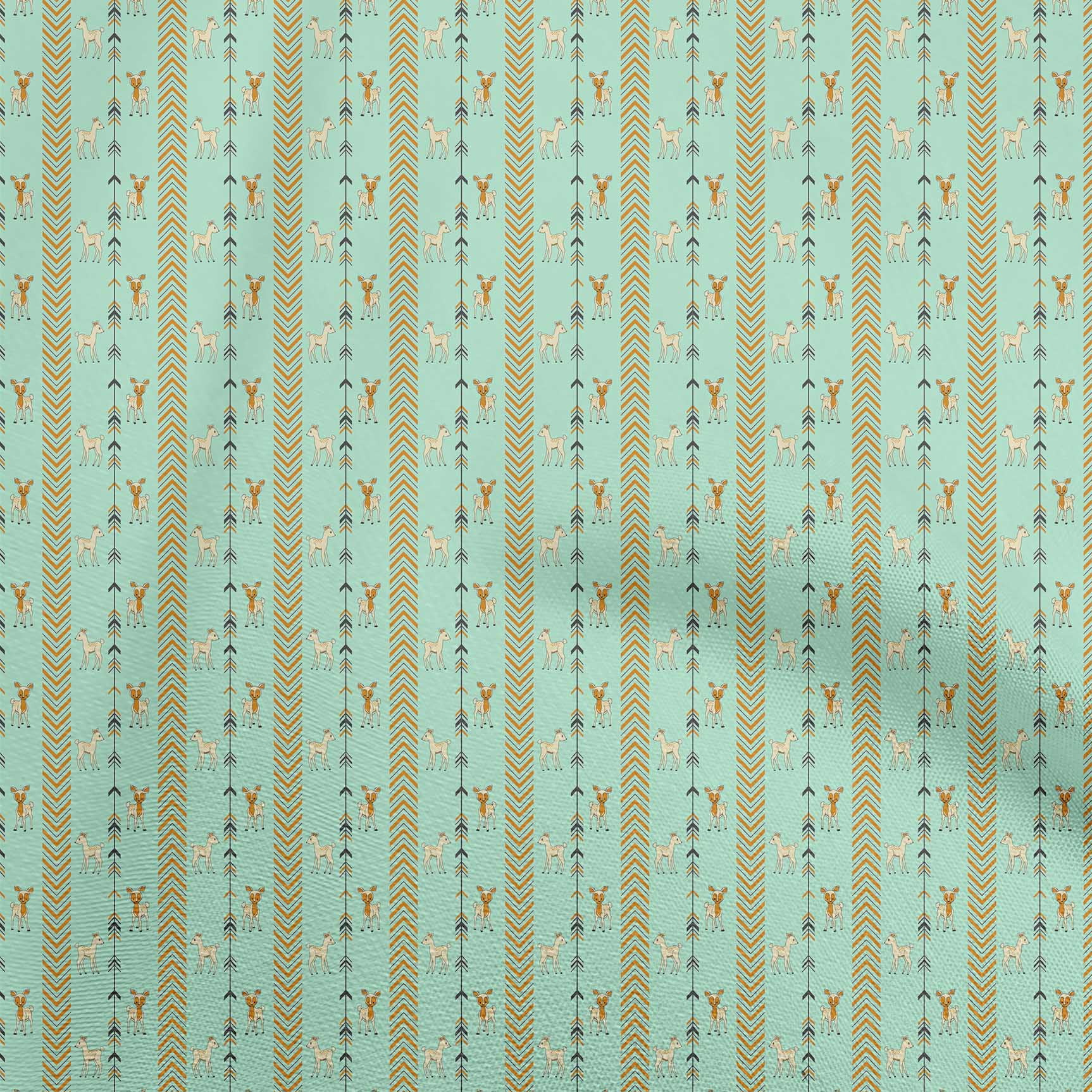oneOone Cotton Poplin Mint Green Fabric Tribal Sewing Material Print ...