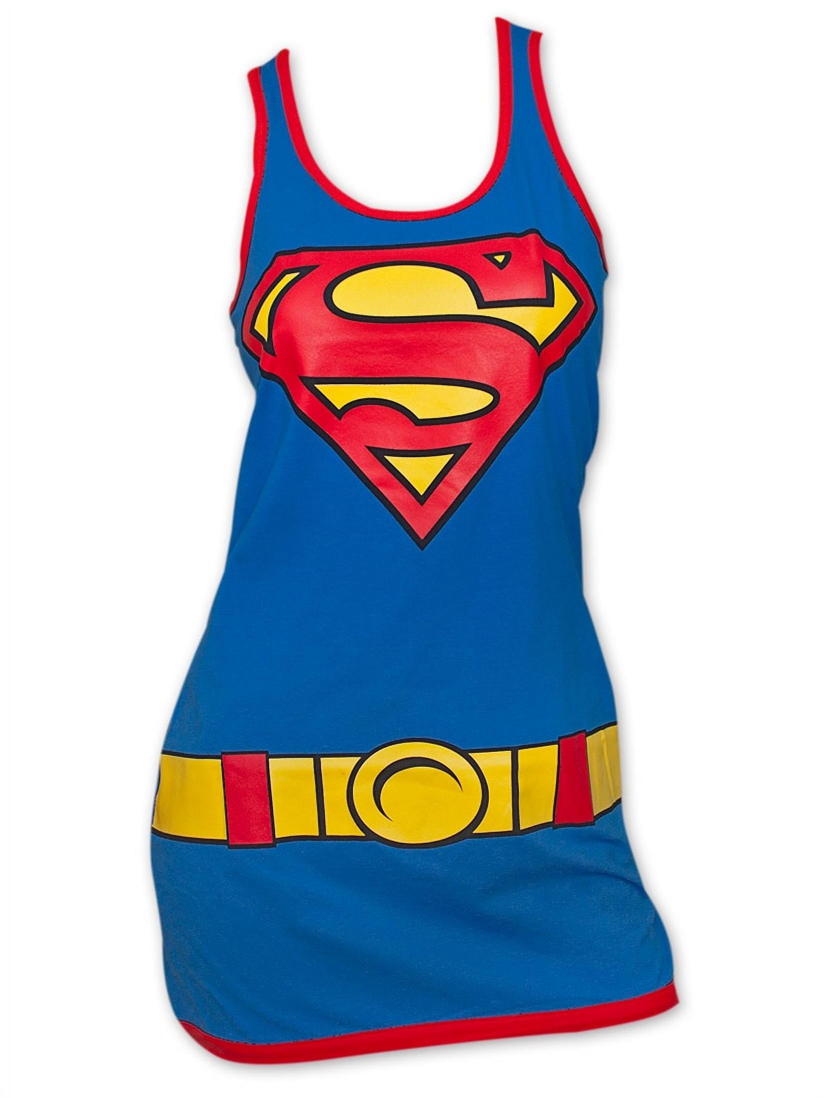 Supergirl Womens Tank Dress Costume Superwoman Superhero Hero Tunic Top