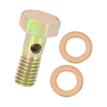 2 Set Universal Auto Banjo Bolt Brake Line Fitting Adapter Kit M10 x 1. ...