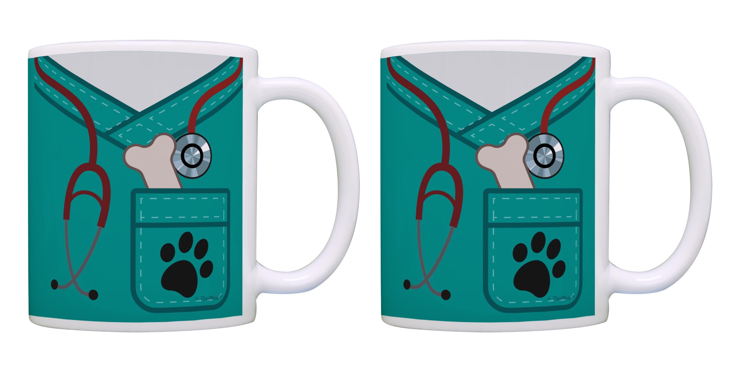 ThisWear Vet School Gifts Stethoscope & Veterinarian Scrubs Pawprint ...