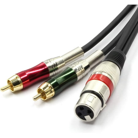LZMY 10FT XLR Female to 2 x Phono RCA Plug Adapter Y Splitter Patch ...