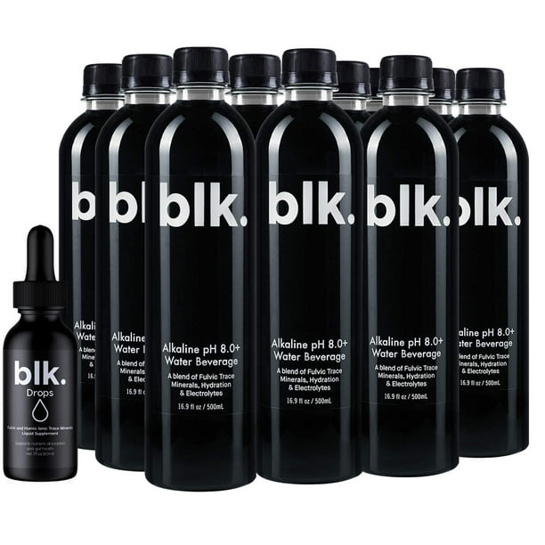 blk. Fulvic Enriched Bottled Water 16.9oz / 500ml (12 Pack) + 2oz ...