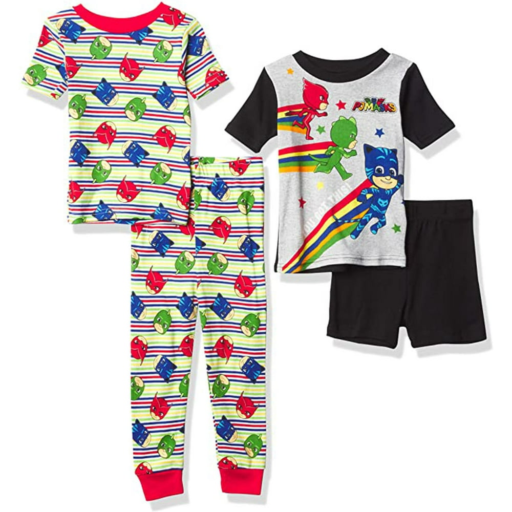 PJ Masks Boys' Four-Piece Cotton Pajamas Set (2T) - Walmart.com ...