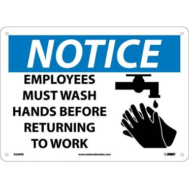 Funny Hand Washing Sign, Employees Must Wash Hands Sign, 18x24 ...