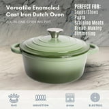 Lexi Home 2.8-Qt Enameled Cast Iron Dutch Oven with Lid & Loop Handle ...