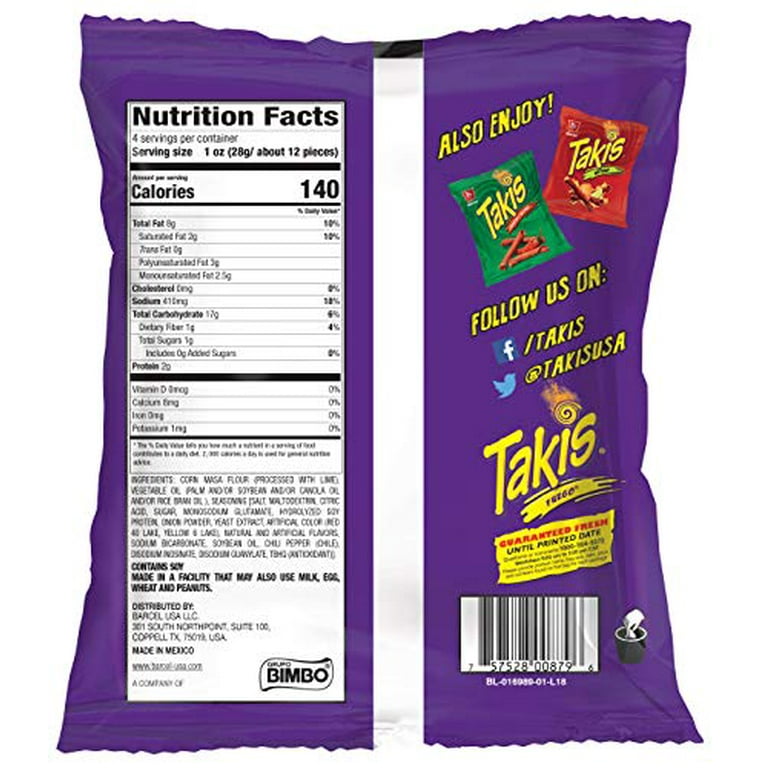 Barcel Takis Fuego Nutrition Facts - Home Alqu