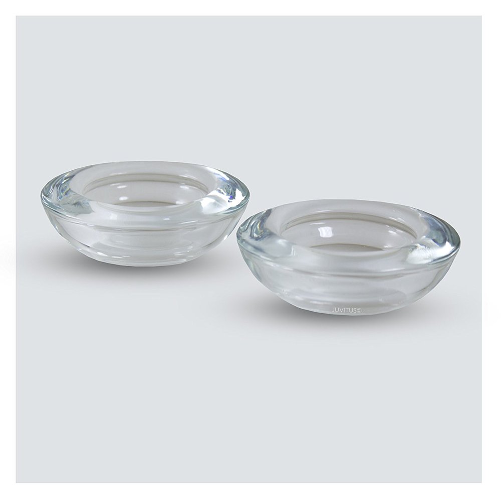 Round Clear Thick Glass Candle Holders Perfect For Tea Light And round-clear-thick-glass-candle-holders-perfect-for-tea-light-and