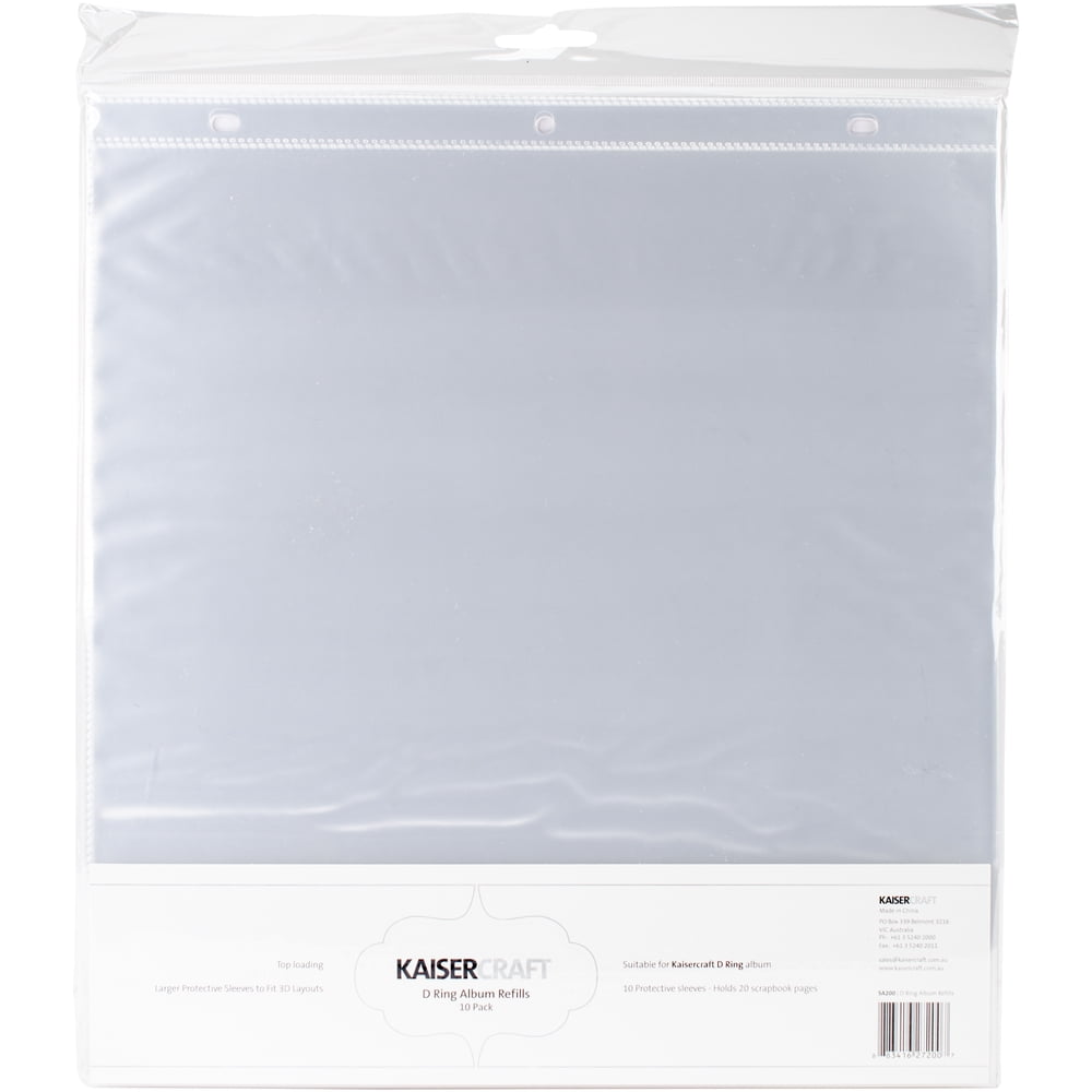 D-Ring Album Page Protectors 12"X12" 10/Pkg-(1) 12"X12" Pocket ...