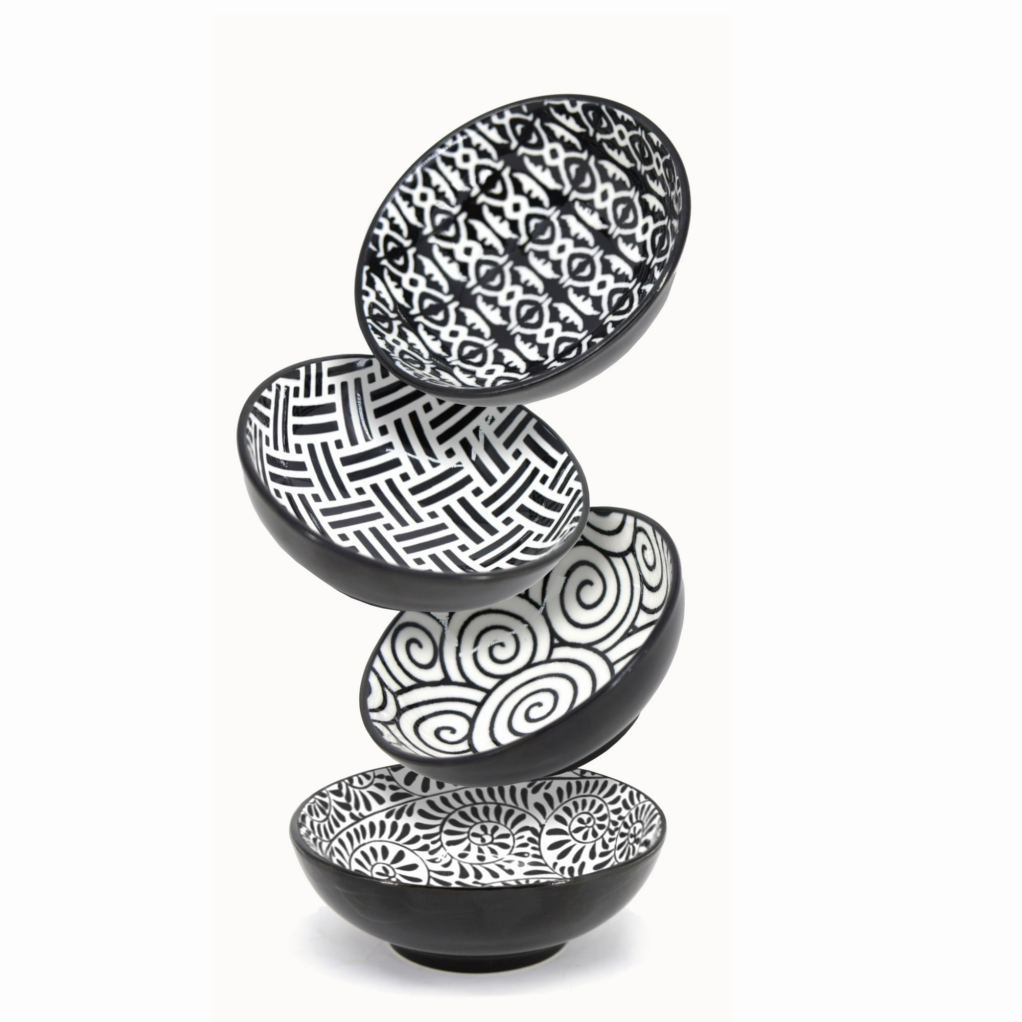 Click here for Hometrends Mini Round Dip Bowl 2oz Asstd Black & W... prices