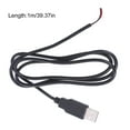 Power Supply Cable 2 Pin Bare Wire 22AWG USB Male Charging Cord USB ...