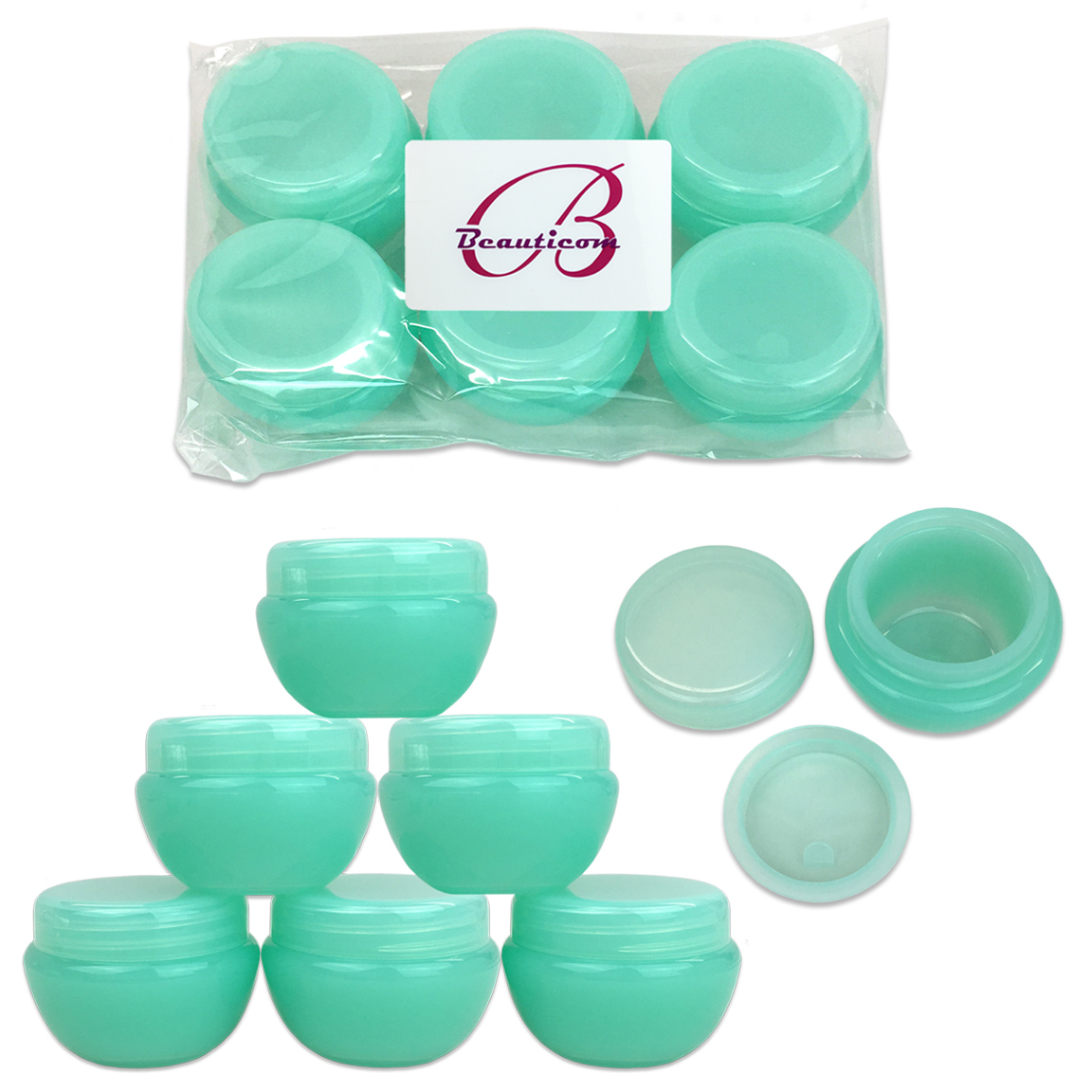 Beauticom 48 Jars 10G/10ML Round Oval Plastic Container Jars with Inner ...