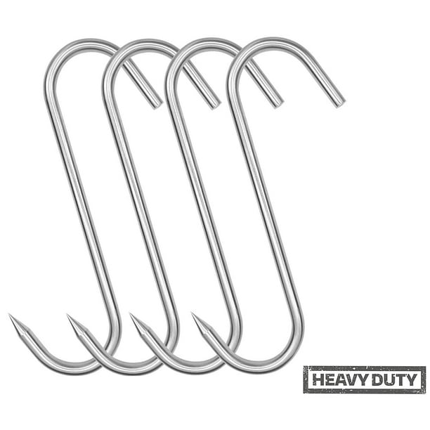 8 Inch S-Hook Meat Hooks Heavy Duty Stainless Steel Meat Processing ...