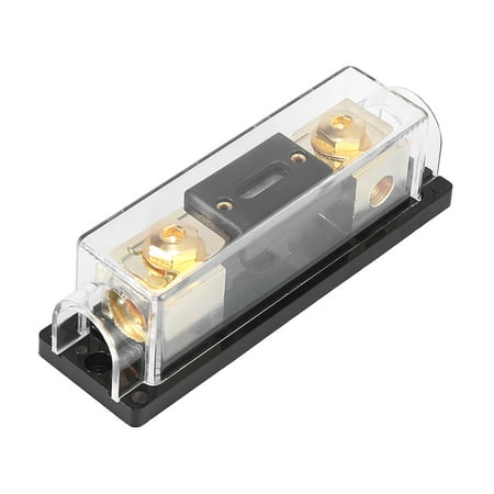 0/2/4 Gauge Inline ANL Fuse Holder Clear Black Fuse Block Box with 200A ...