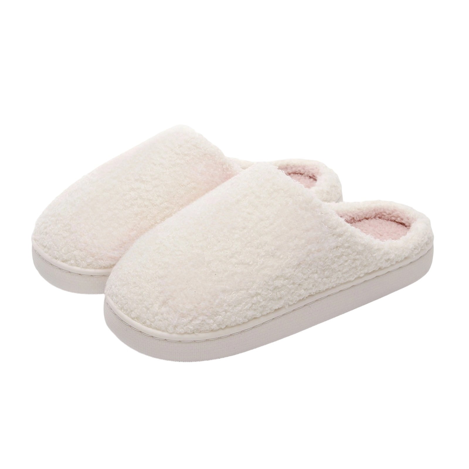 Click here for Generic White Warm Fleece-Lined Slippers In White... prices