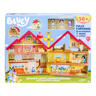 Bluey Hammerbarn Pretend Toy Playset with Lights & 45+ Sounds, Suitable ...