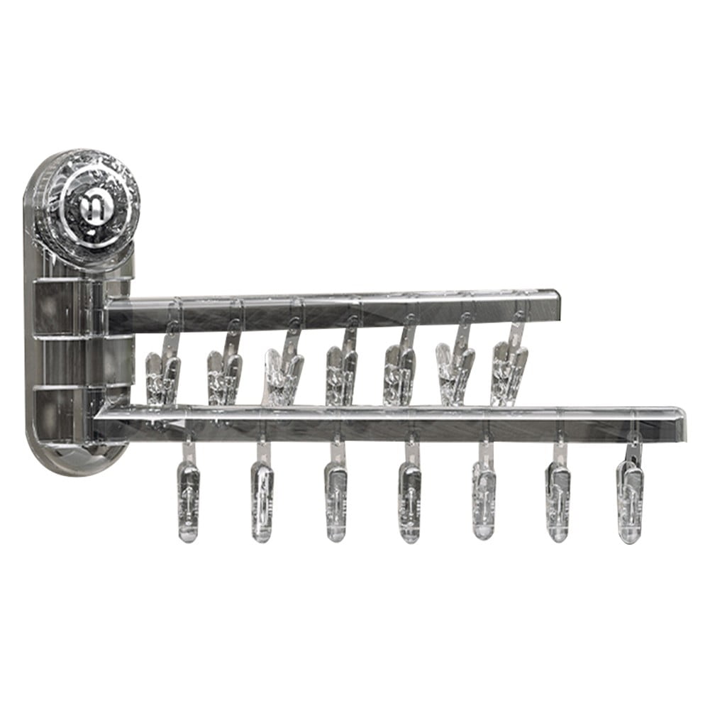 Suction Fixation Laundry Hanger with Clips Drying Foldable Suction Cup ...