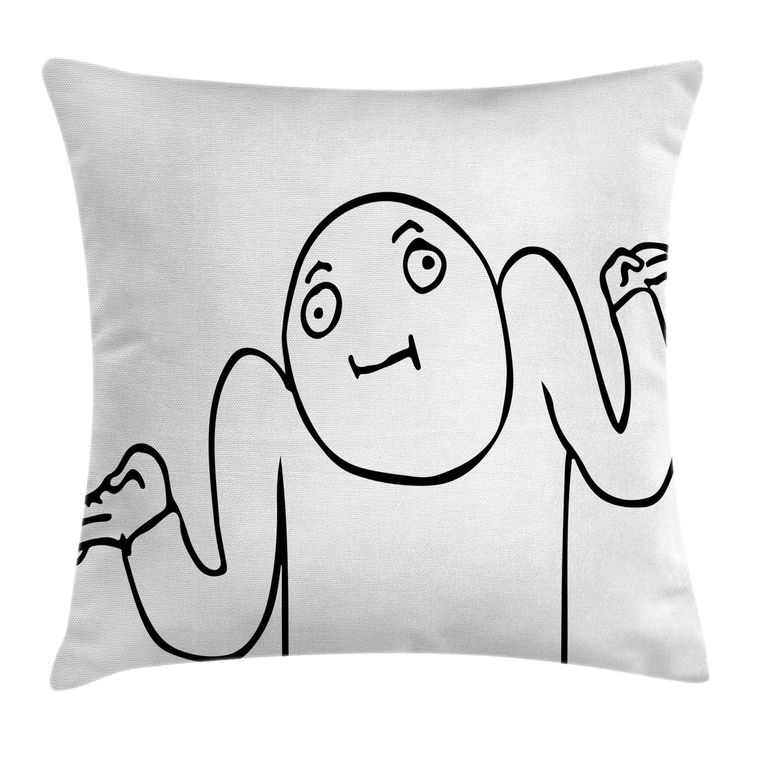 Humor Decor Throw Pillow Cushion Cover, Whatever Guy Meme Confusion ...