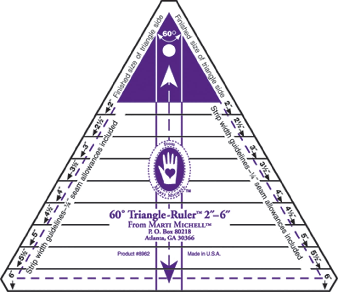 Marti Michell 60 Degree Triangle Ruler, 2-Inch To 6-Inch - Walmart.com