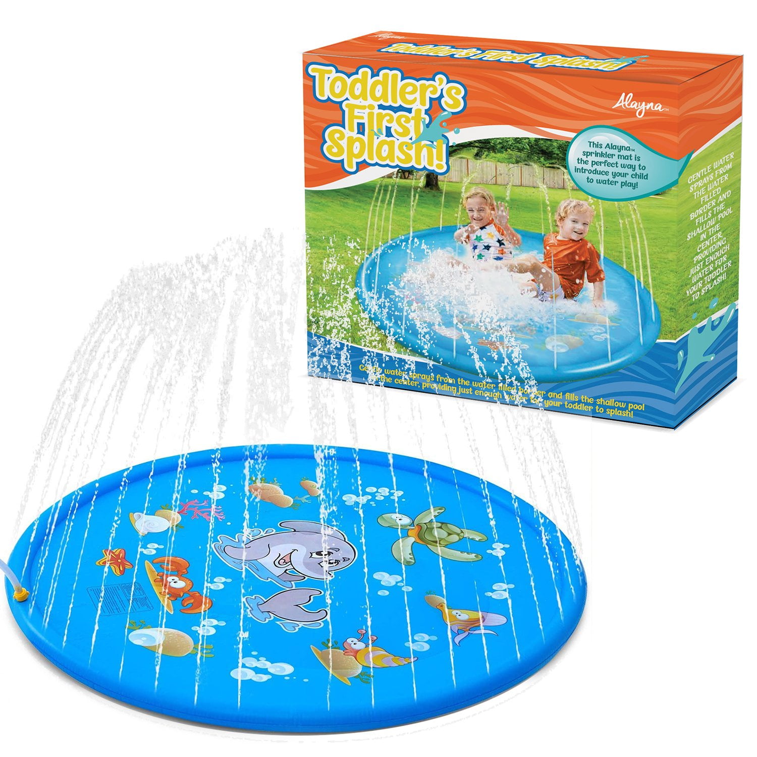 Alayna TM Splash Pad Sprinkler Mat Outdoor Inflatable Blue Water Toy ...