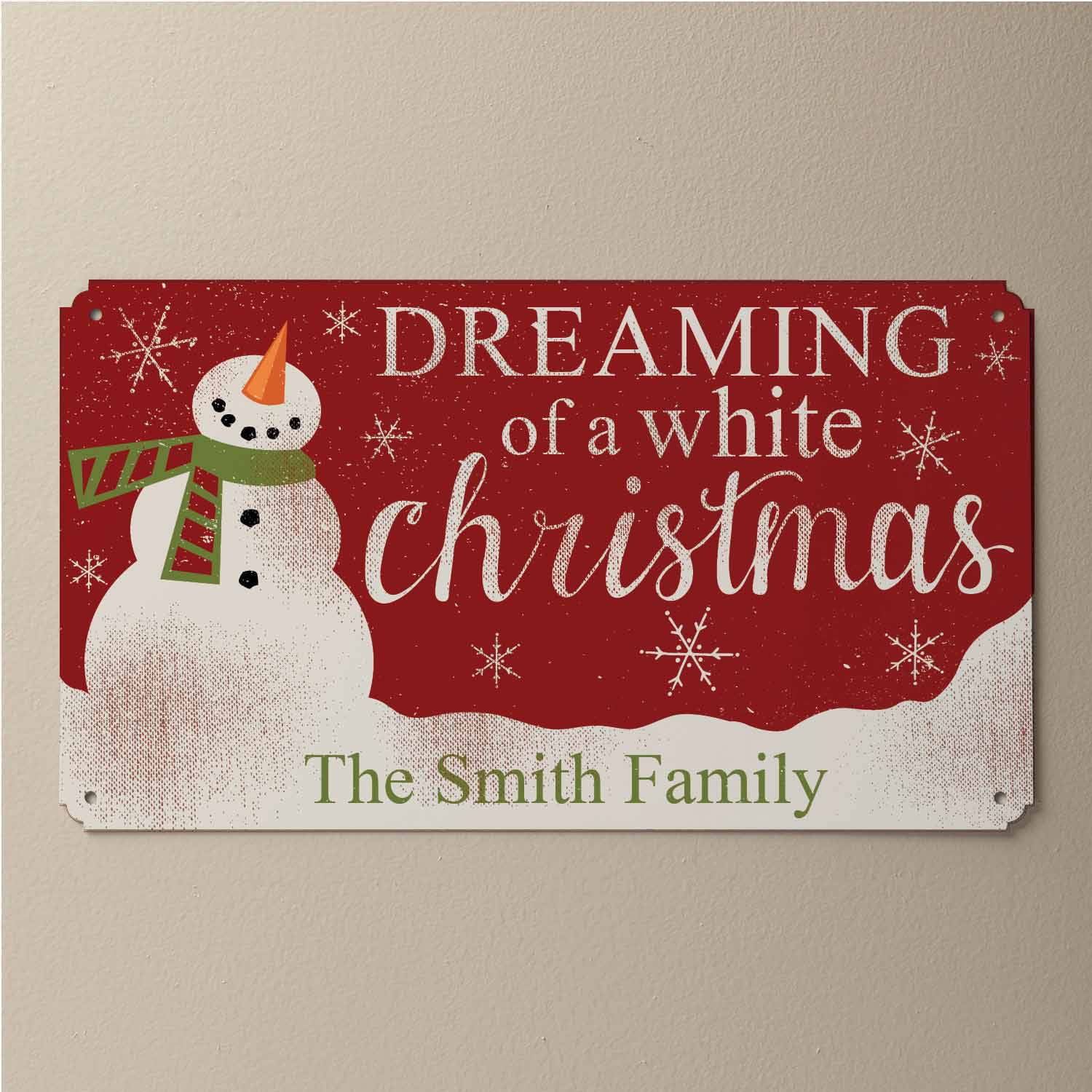 Personalized Tin Sign - Dreaming Of A White Christmas - Walmart.com