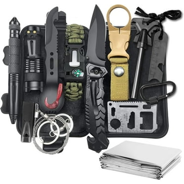 Ozark Trail 17 PC Outdoor Survival Deluxe Kit with Flashlight, Knife ...