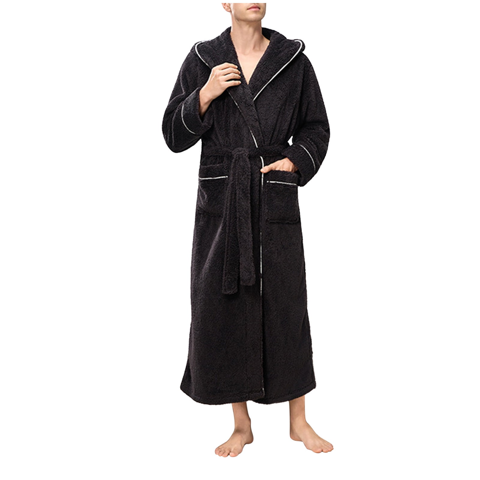 Click here for Igsxakp Mens Hooded Cotton Robe - Lightweight Plus... prices