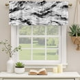 Black Grey Marble Waves 2 Panels Kitchen Valance, Modern Abstract Art ...