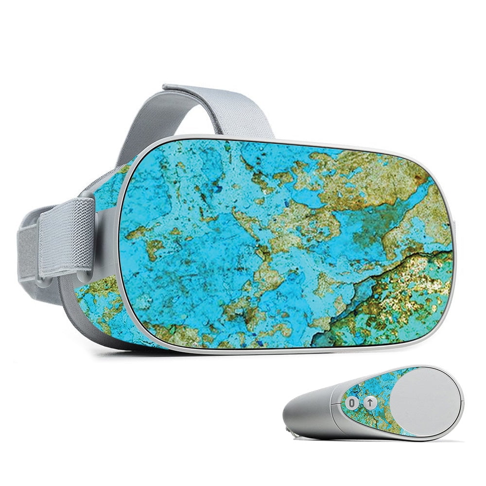 Skin Decal Compatible With Oculus Go Mobile VR Sticker Design Teal ...