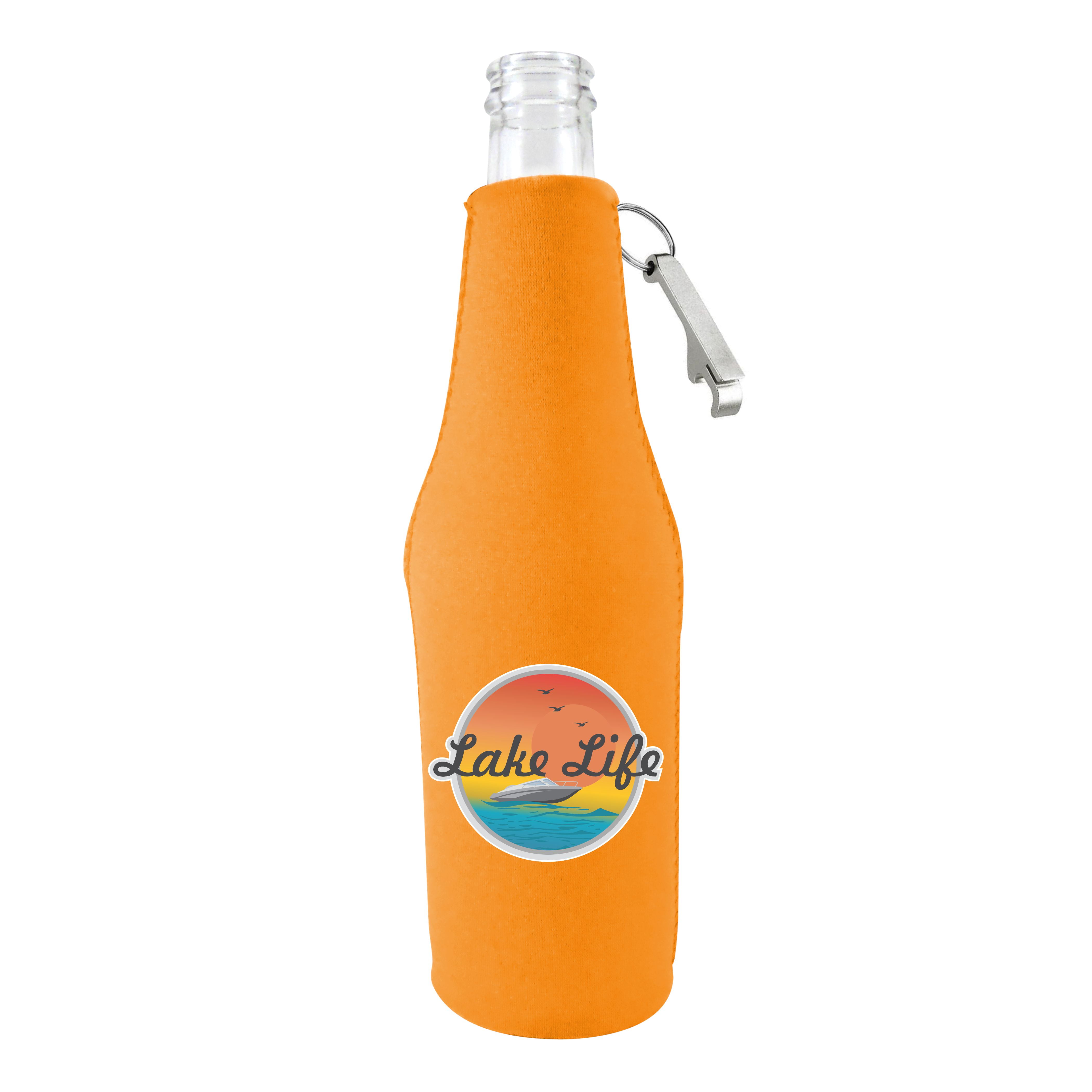 Lake Life Beer Bottle Coolie (Orange With Opener) - Walmart.com